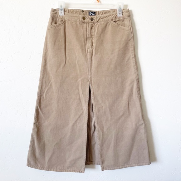 Dolce & Gabbana | Skirts | Dolce Gabbana Y2k High Rise Front Slit Khaki ...